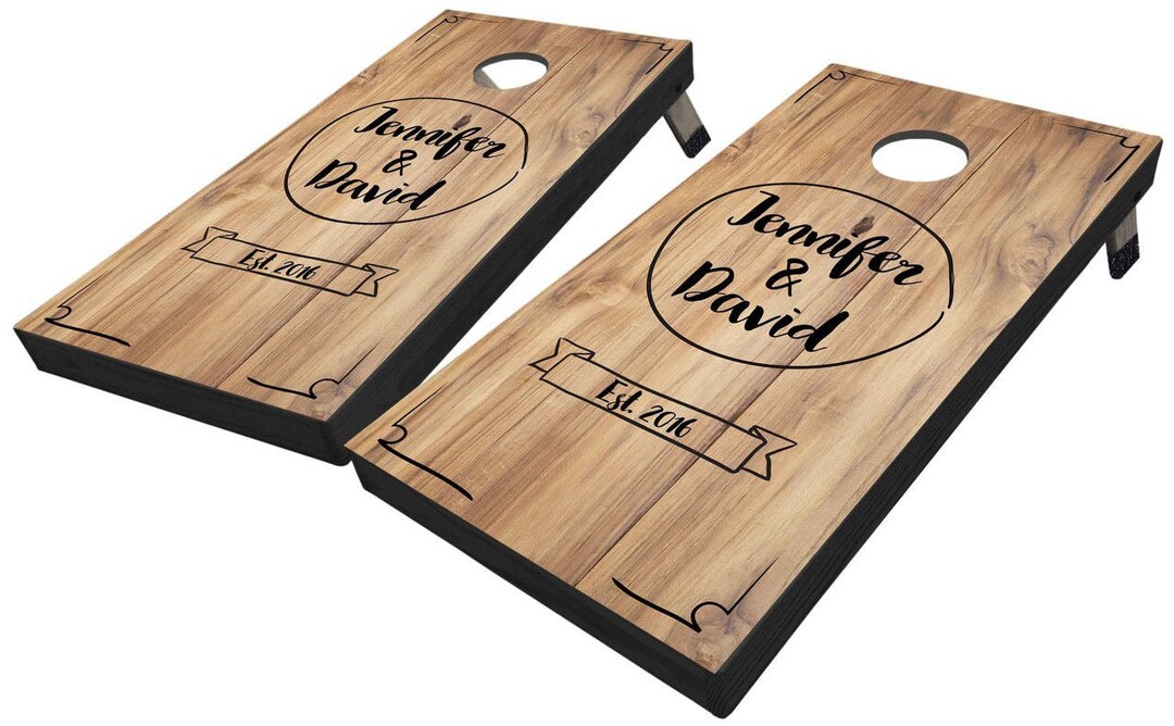 Custom Rustic Cornhole Boards, Cornhole Boards, Wedding Games, Guest ...