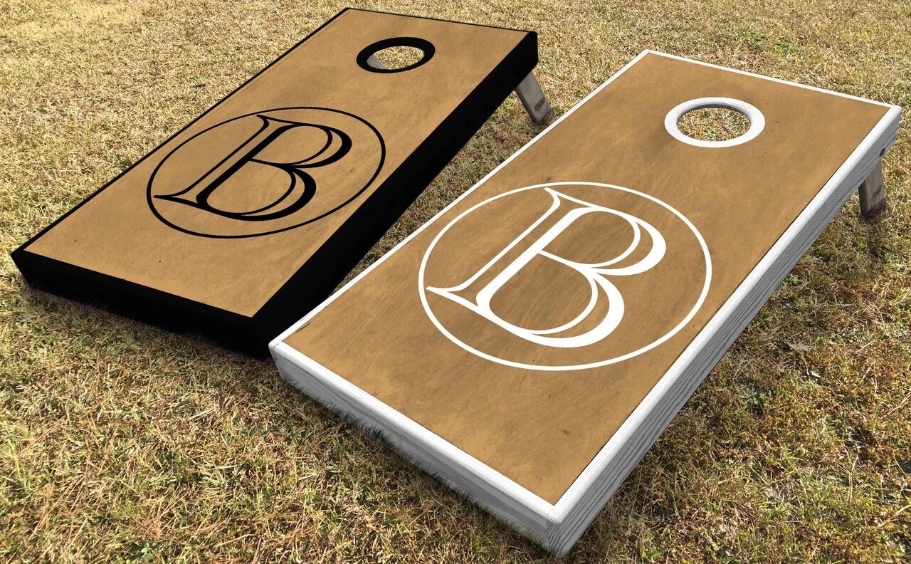 Custom Monogram Cornhole Boards Initial Cornhole Boards | Etsy