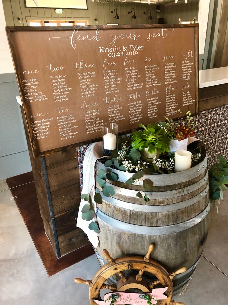 Rustic Seating Chart Wedding Chart Rustic Wedding Decor - Etsy