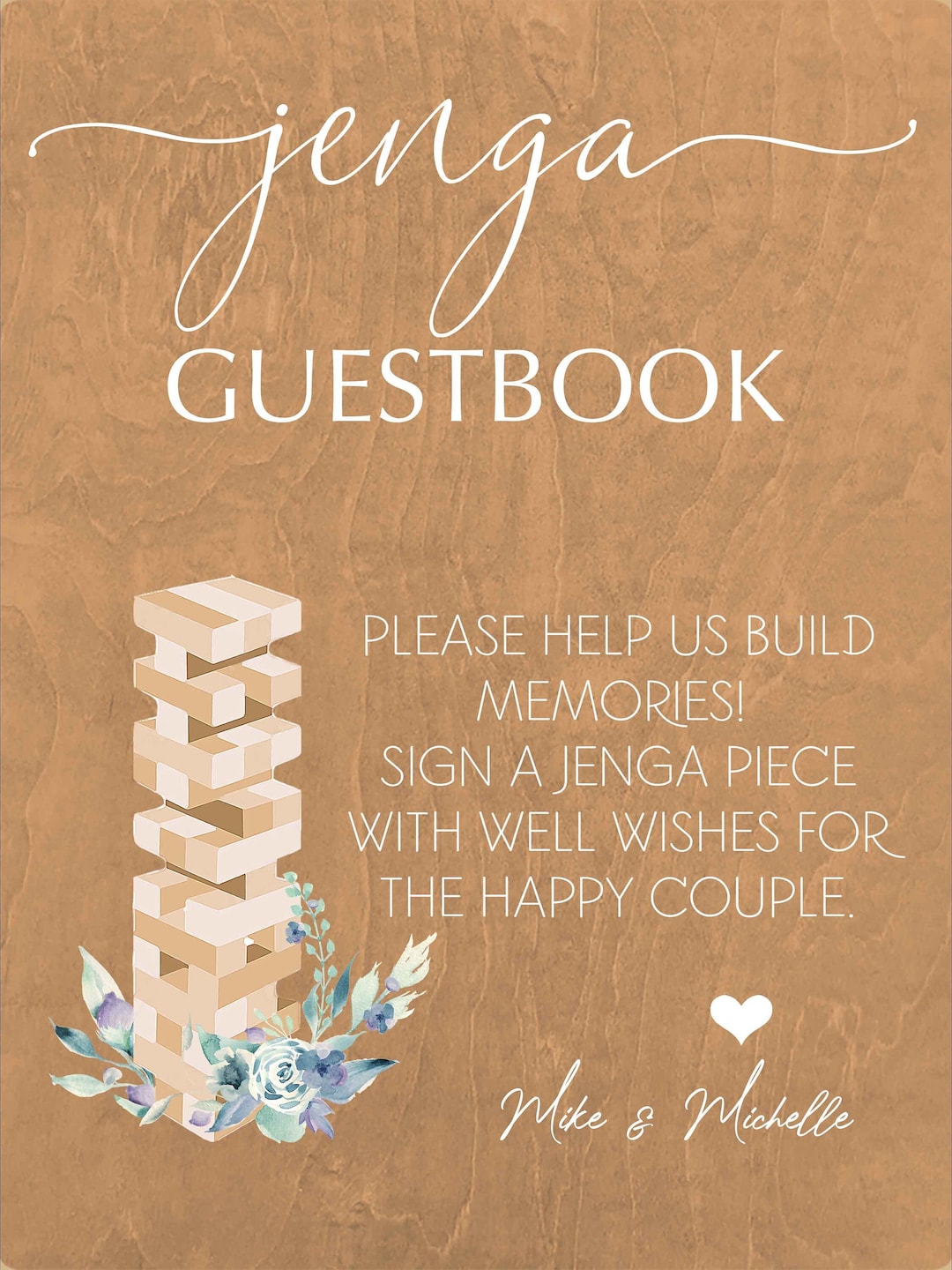 Wedding Jenga Guestbook Sign Jenga Sign Guest Book Wedding - Etsy