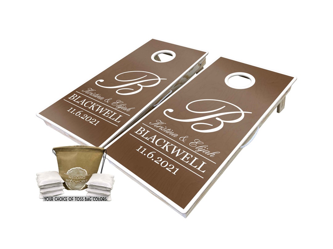 Custom Initial Monogram Cornhole Boards, Wedding Cornhole Boards ...