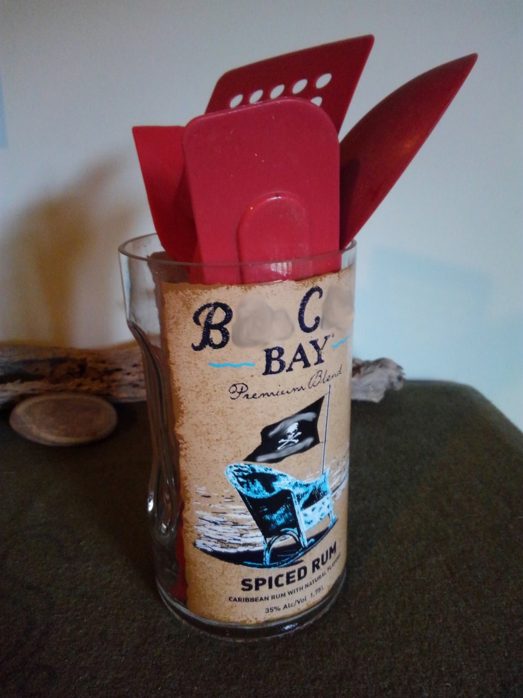 Giant Rum Bottle Vase/utensil Holder Beach Theme Home Decor - Etsy