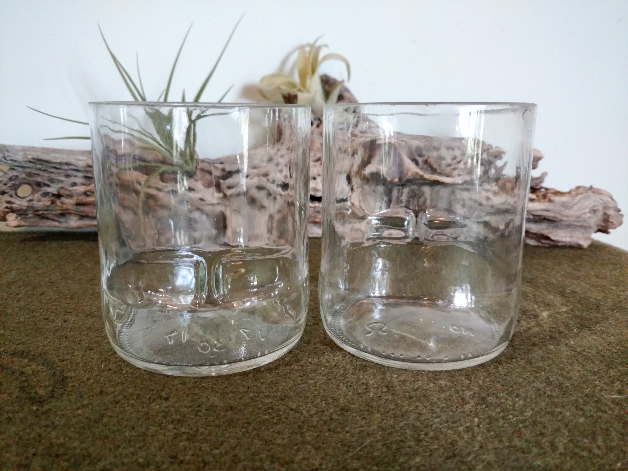 Capt Morgan Rum Rocks Set (2), Cut Bottle Glasses, Clear & Customizable ...