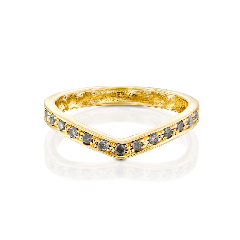 Diamond Stacking Ring Black Diamond Ring Unique Engagement - Etsy