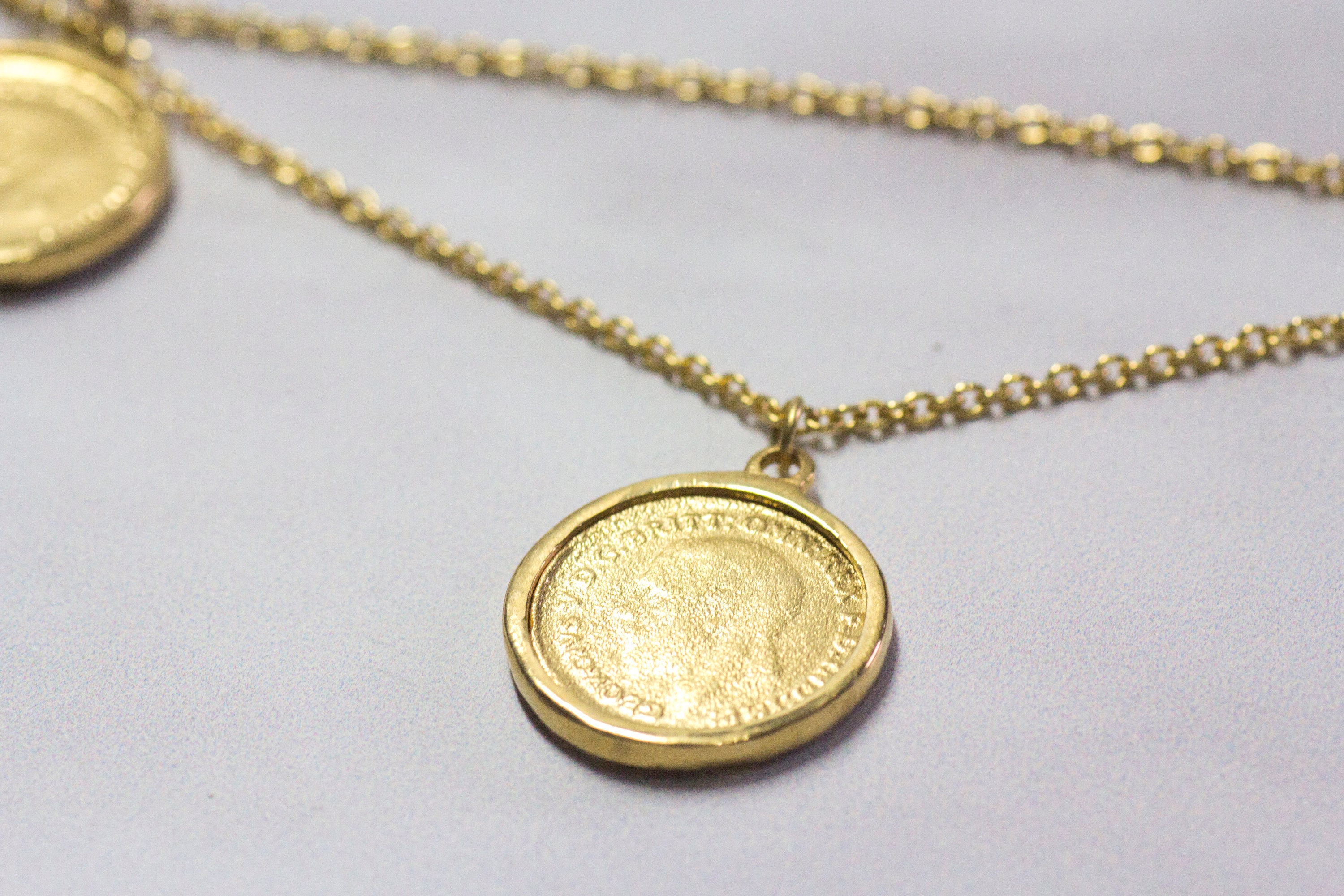 Solid Gold Coin Pendant - Etsy