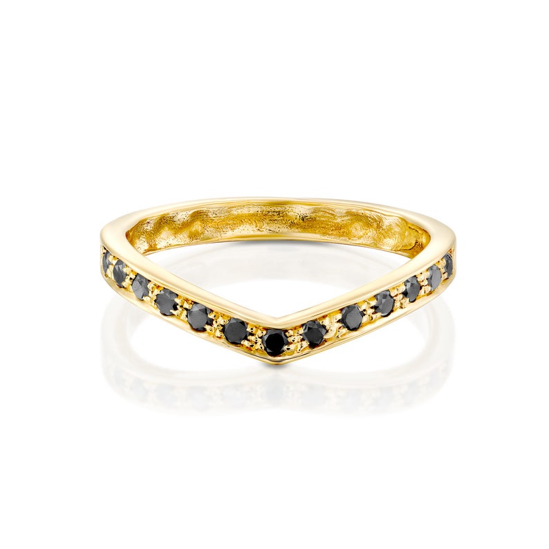 Diamond Stacking Ring Black Diamond Ring Unique Engagement - Etsy