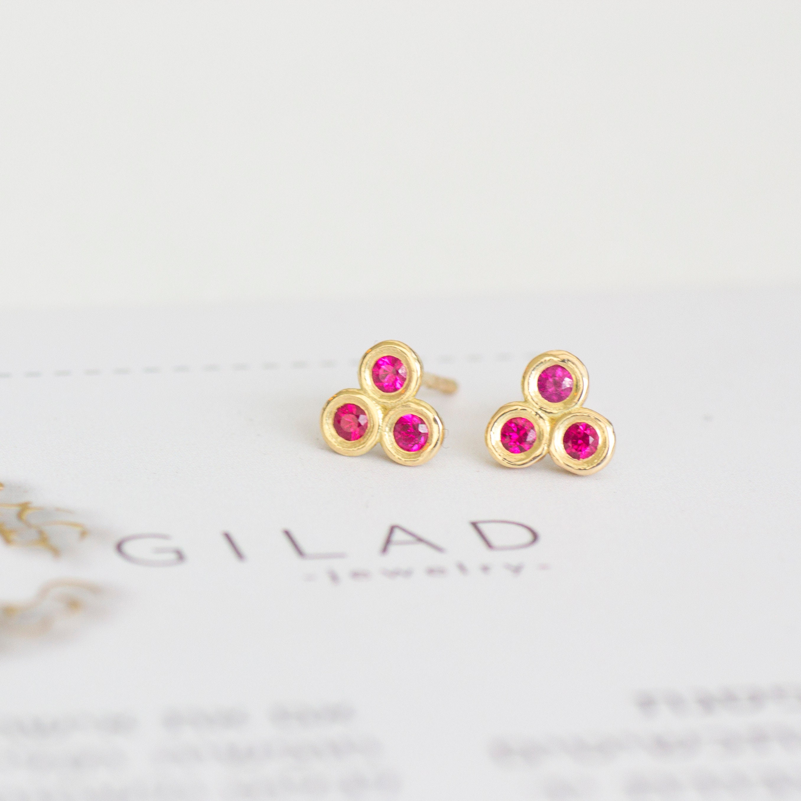 Gold Ruby Jewelry Set Gold Heart Pendant Necklace 18k Gold - Etsy