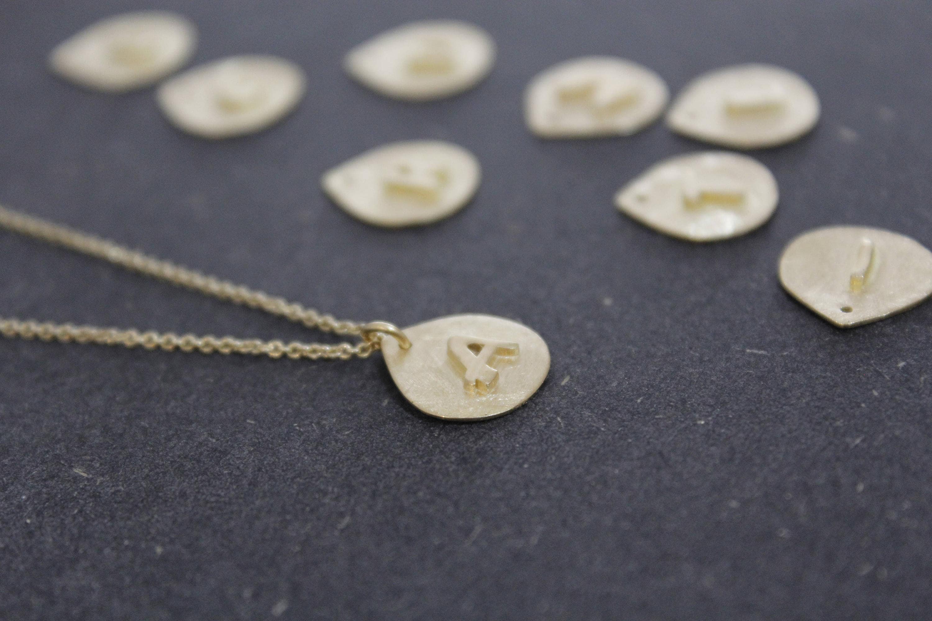 14K Gold Personalized Necklace, Initial Pendant, Bold Letter Necklace ...