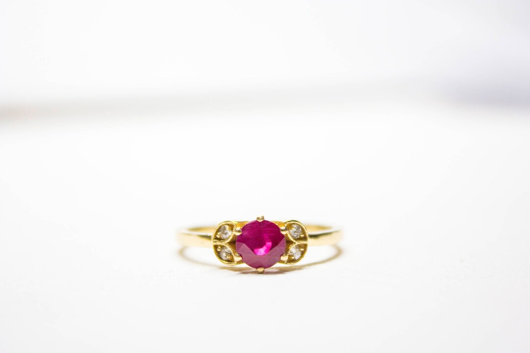 Ruby and Diamonds Engagement Ring, Multi Stone Ring - Etsy
