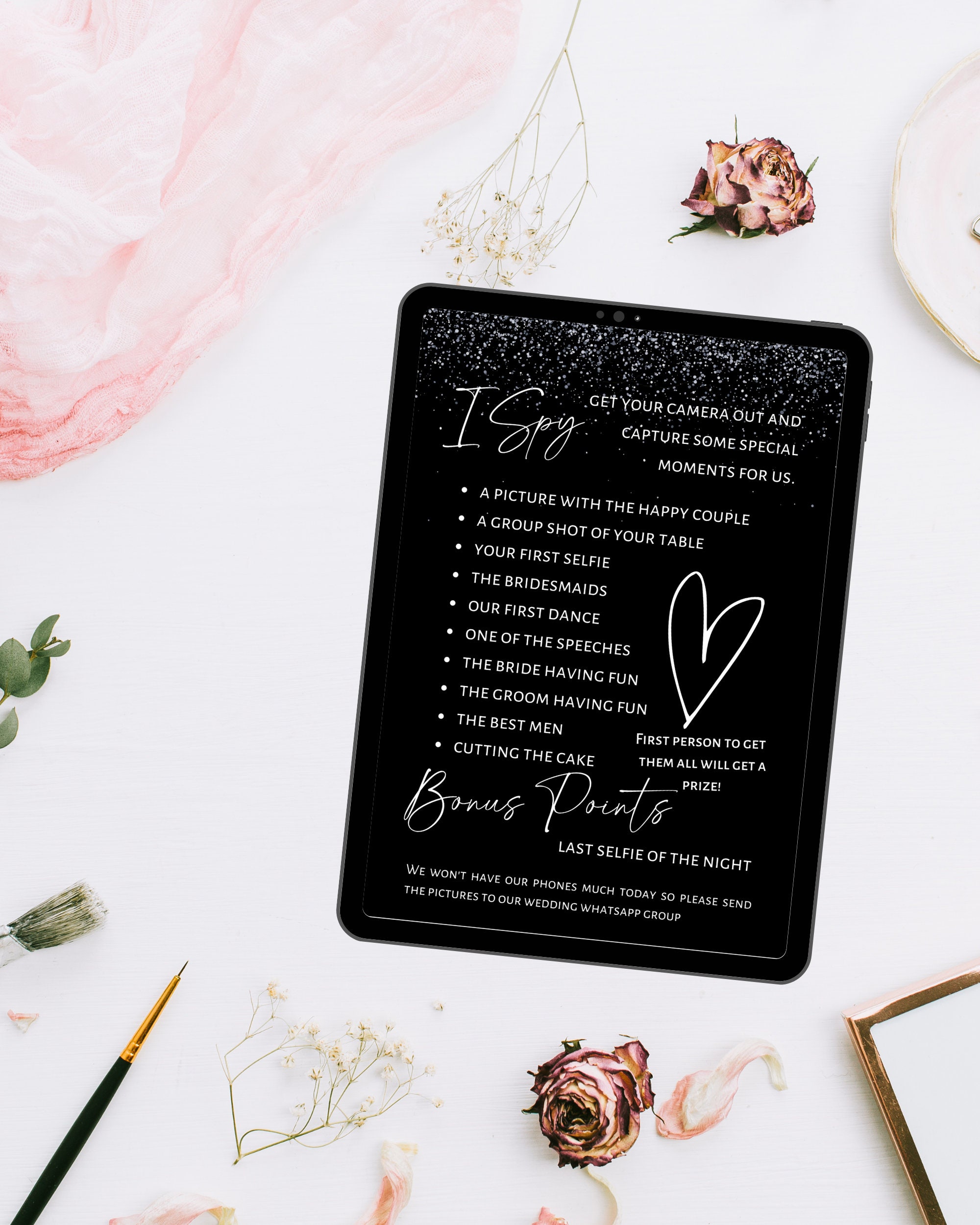 Wedding I Spy Game, Printable Activity Sheet, Reception Game for Guests ...