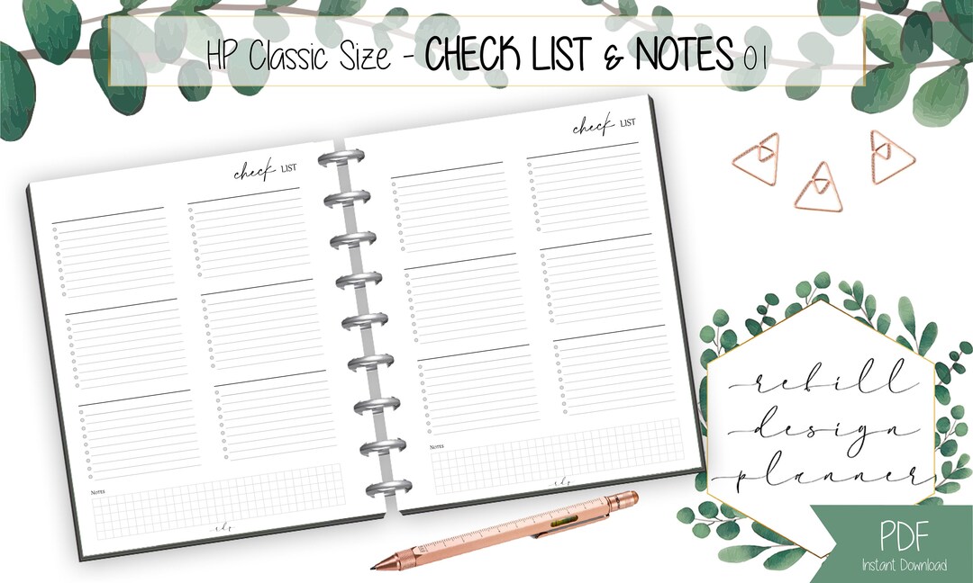 PRINTABLE HP Classic Printable Happy Planner Inserts Checklist Get It ...