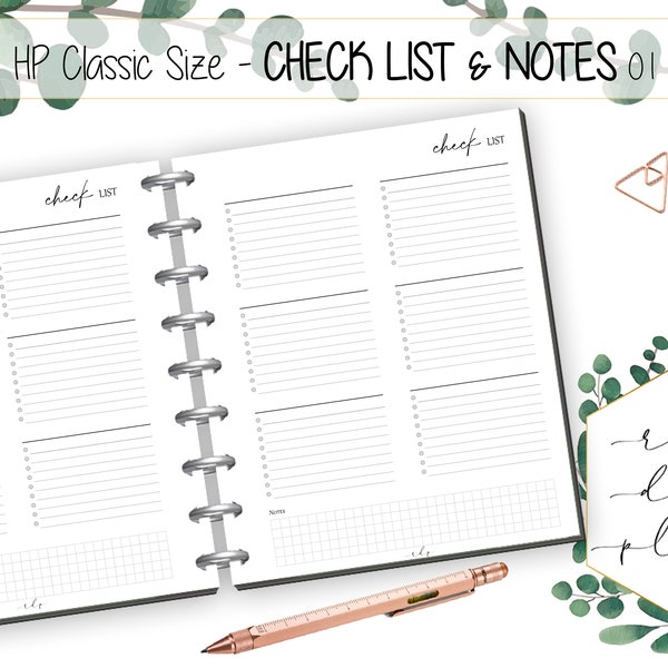 PRINTABLE HP Classic Printable Happy Planner Inserts Checklist Get It ...