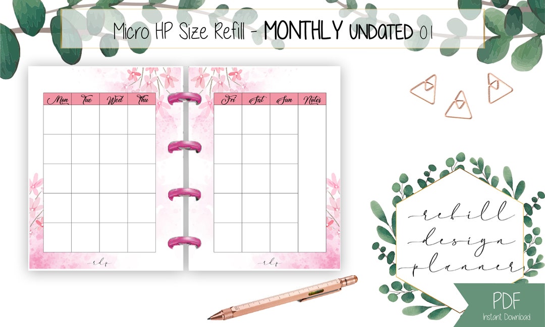 PRINTABLE Micro HP Size Printable Planner Micro HP Inserts Micro Happy ...