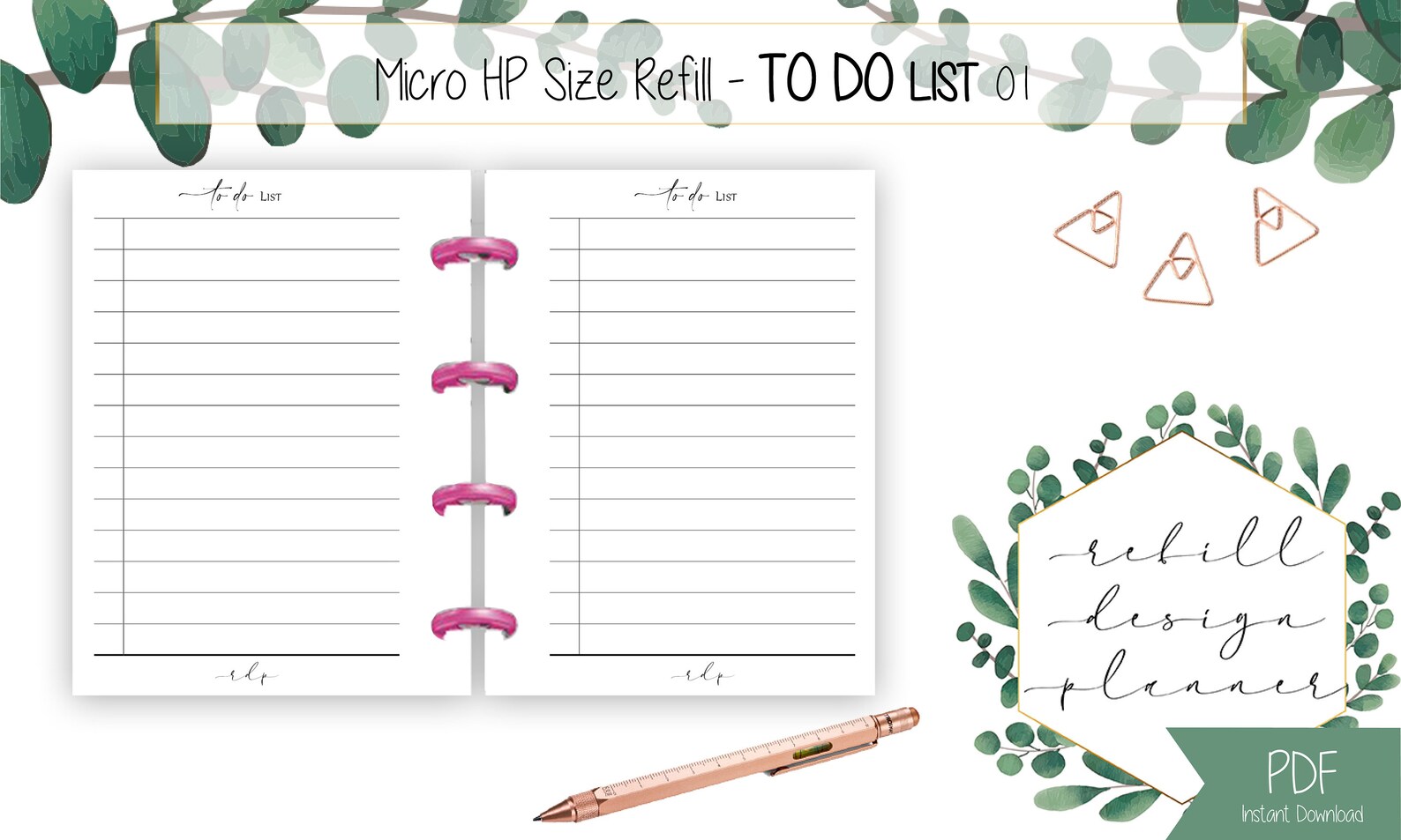 PRINTABLE Micro HP Size Printable Planner Micro HP Inserts Micro Happy Planner to Do List ...