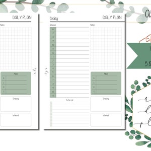 PRINTABLE A5 Size Daily Planner DO1P Day on One Page Daily Undated ...