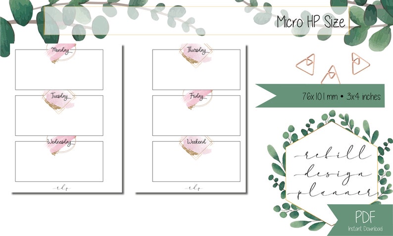PRINTABLE Micro HP Size Printable Planner Micro HP Inserts - Etsy