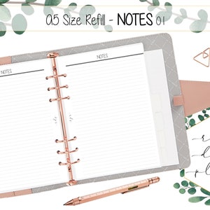 PRINTABLE A5 Size Notes Page Lined Notes Inserts Minimal - Etsy
