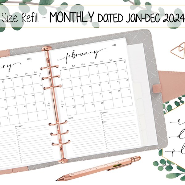 Monthly Planner Printable One Page - Etsy