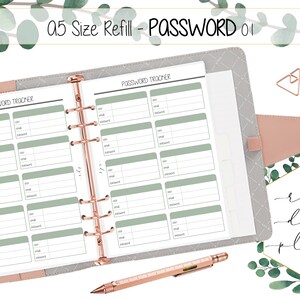 PRINTABLE A5 Size Password Tracker A5 Printable Planner - Etsy