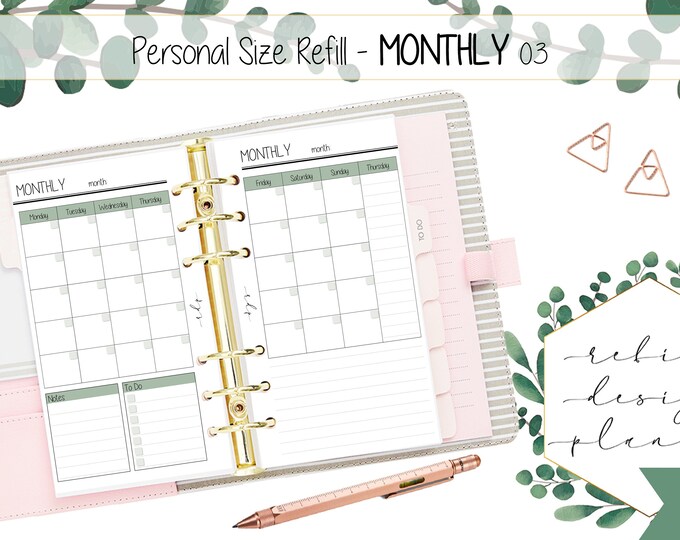 RefillDesignPlanner - Etsy