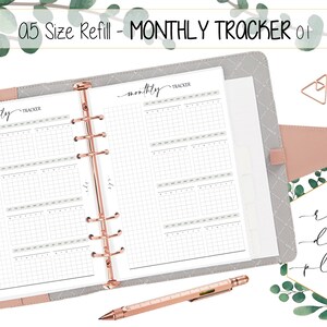 PRINTABLE A5 Size Monthly Tracker Sheet A5 Printable Planner Inserts ...