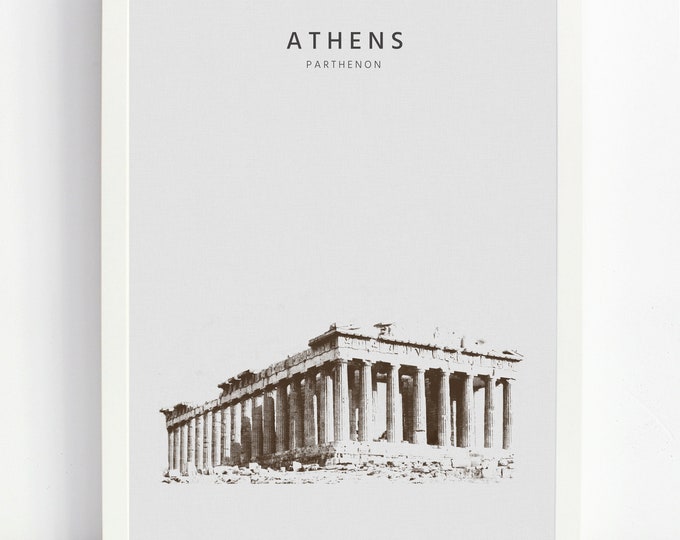 Athens Skyline Print Athens Cityscape Print Athens Wall Art Athens City ...
