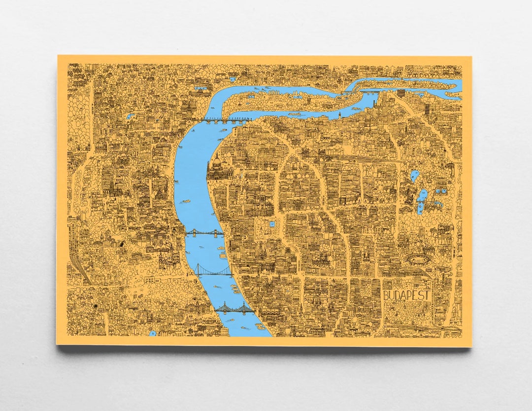 BUDAPEST Design Map Poster Art Print 'millenium' - Etsy
