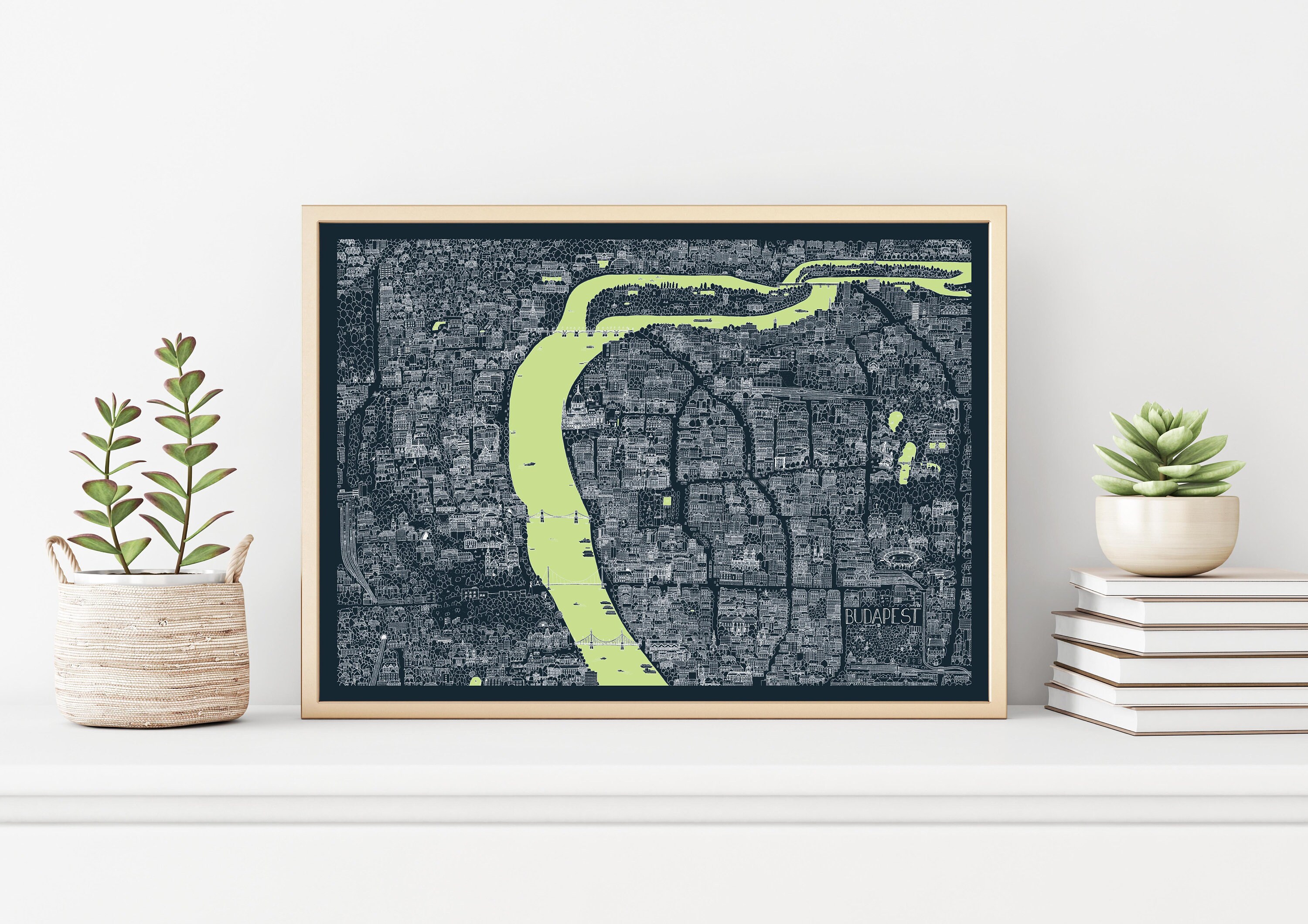 BUDAPEST Design Map Poster, Art Print - 'toxic' - Etsy