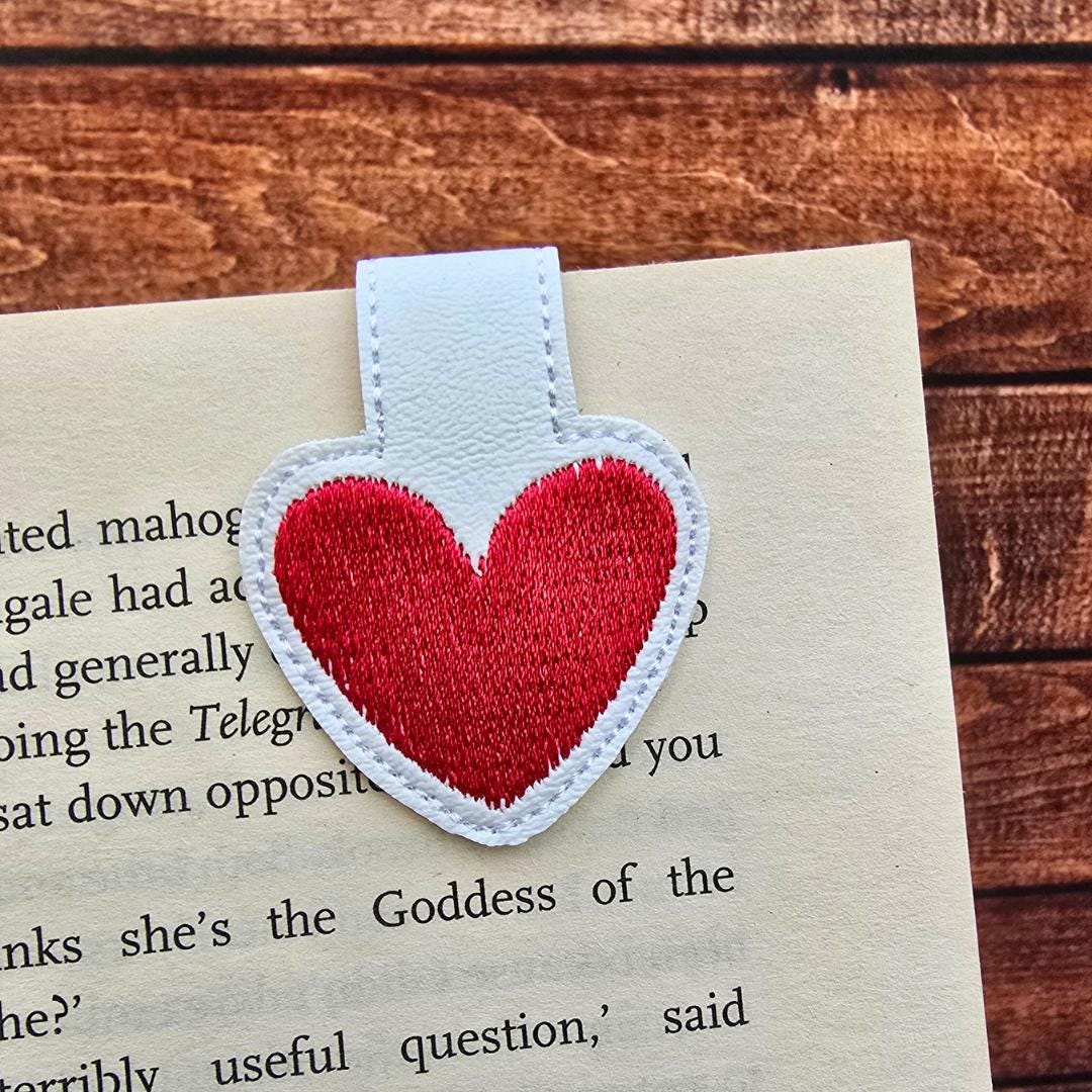 Embroidered Heart Magnetic Bookmark: Book Lover Gift - Etsy