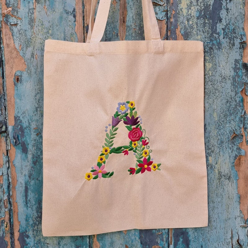Embroidered Tote Bag - Etsy