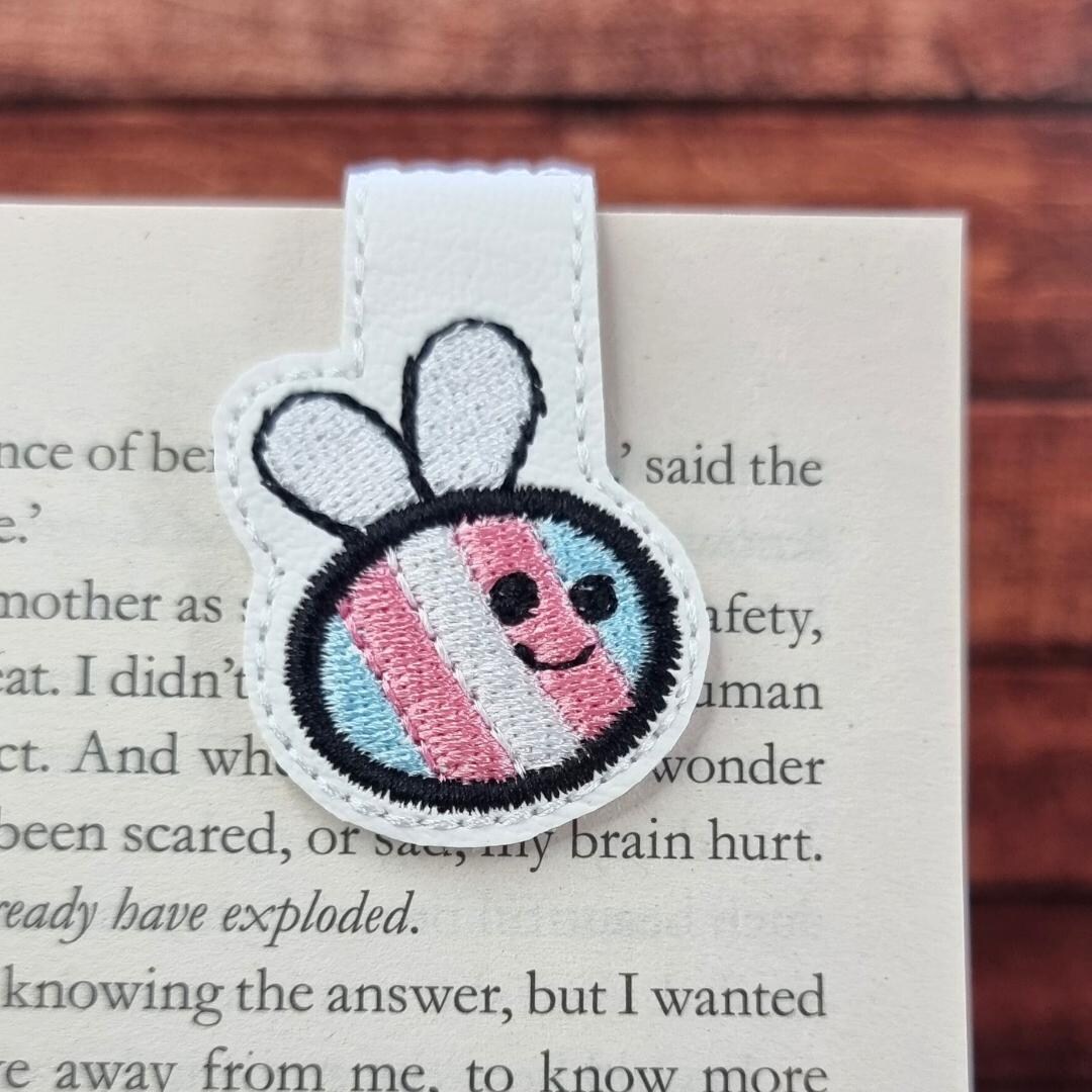 Pride Bee Embroidered Magnetic Bookmark: Transgender Flag - Etsy