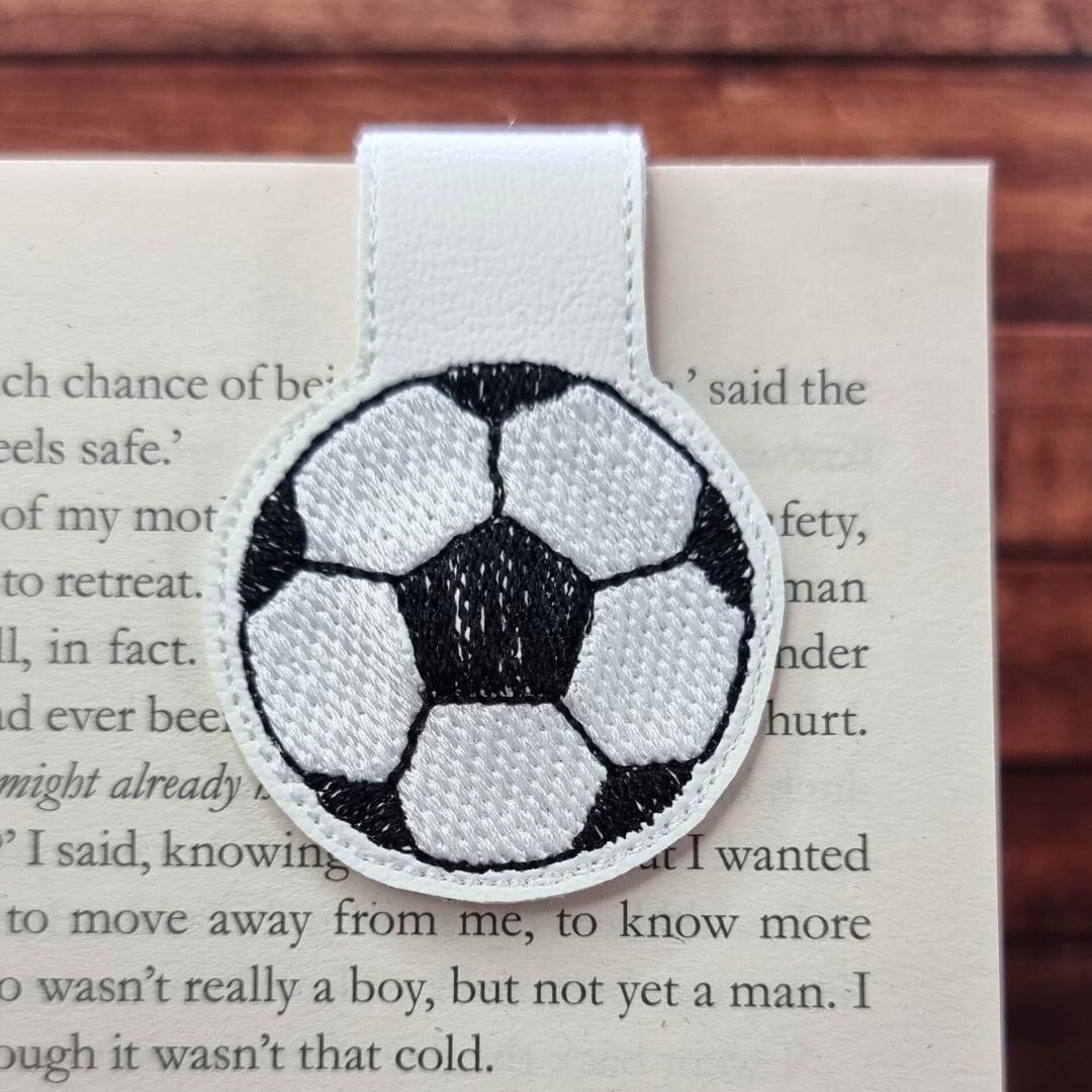 Embroidered Football Magnetic Bookmark: Faux Leather Book Lover Gift - Etsy
