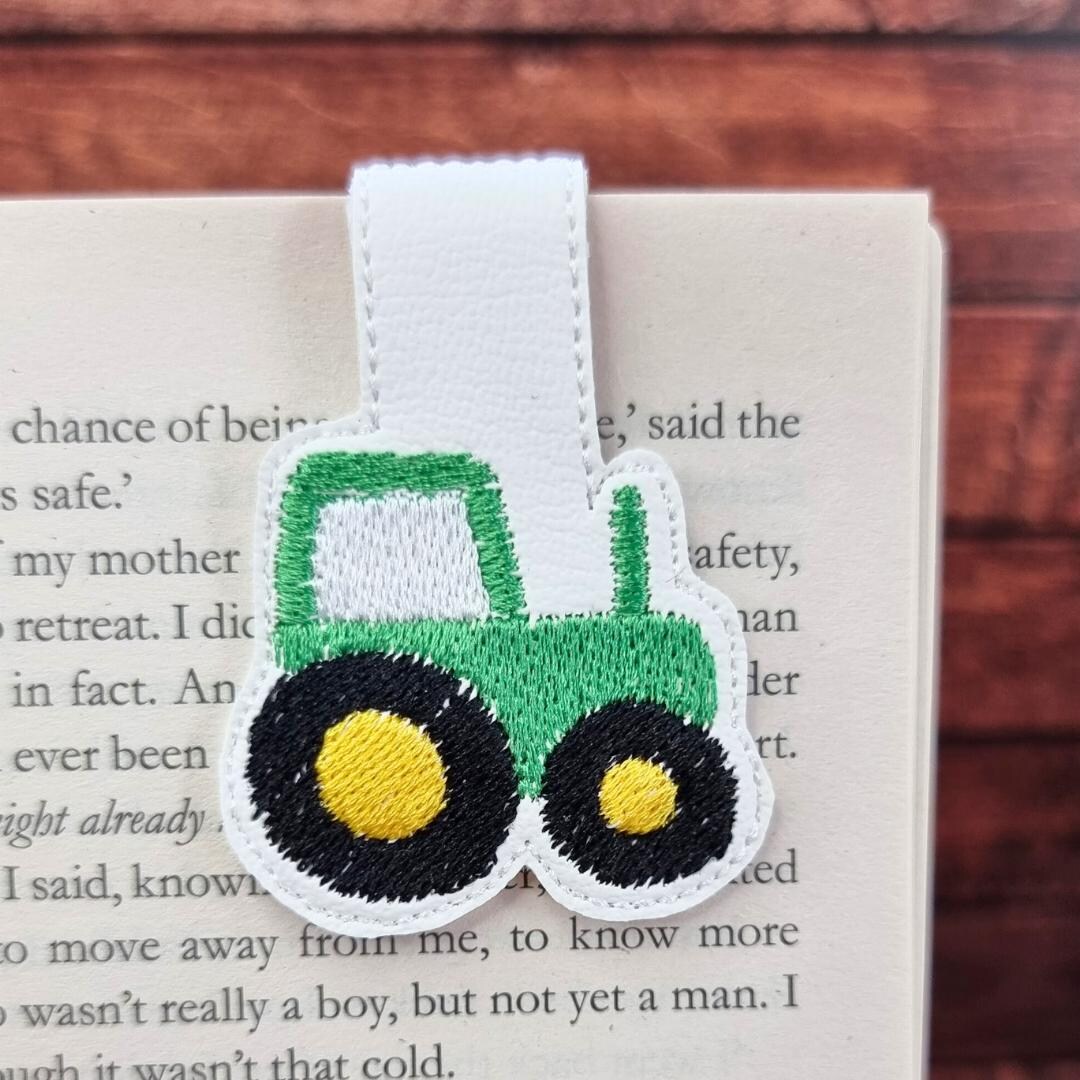 Cute Tractor Magnetic Bookmark | Embroidered Bookmark | Folded Magnetic ...