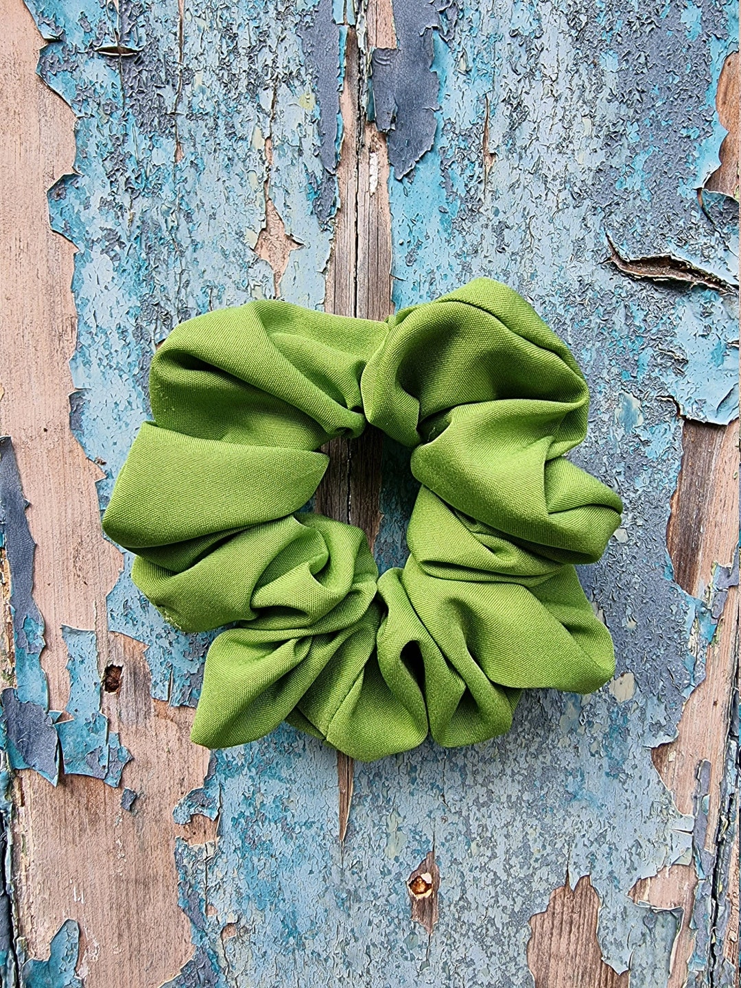 Crepe Scrunchie verde suave / corbata de pelo / banda de pelo ...