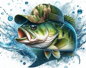 Camo Bass Fish Digital Download ONLY - Etsy