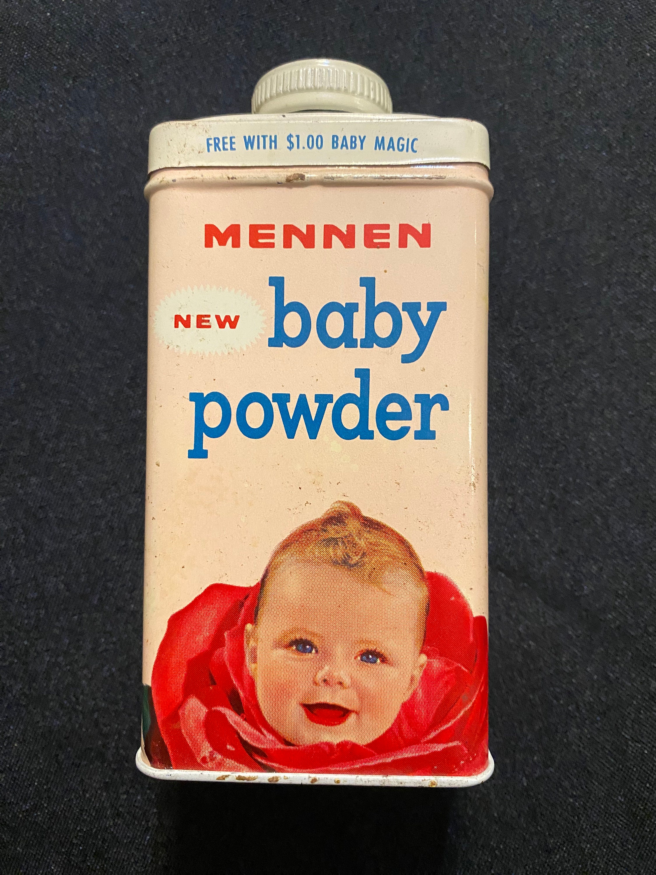 Vintage Mennen Baby Powder 4oz Tin, Full - Etsy