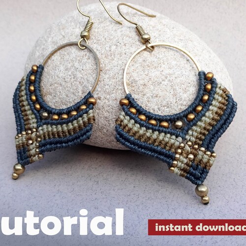 PDF Tutorial Macrame Earrings PATTERN Micro Macrame - Etsy