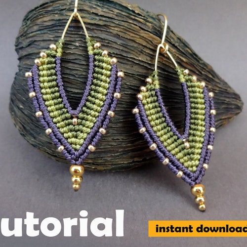 Macrame Earrings Tutorial 3 Micro Macrame Pattern Pdf - Etsy
