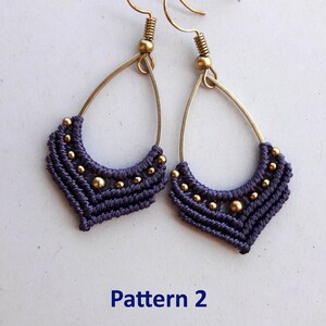 Macrame Earrings Tutorial 9, Micro Macrame Pattern, Pdf Tutorial, DIY ...