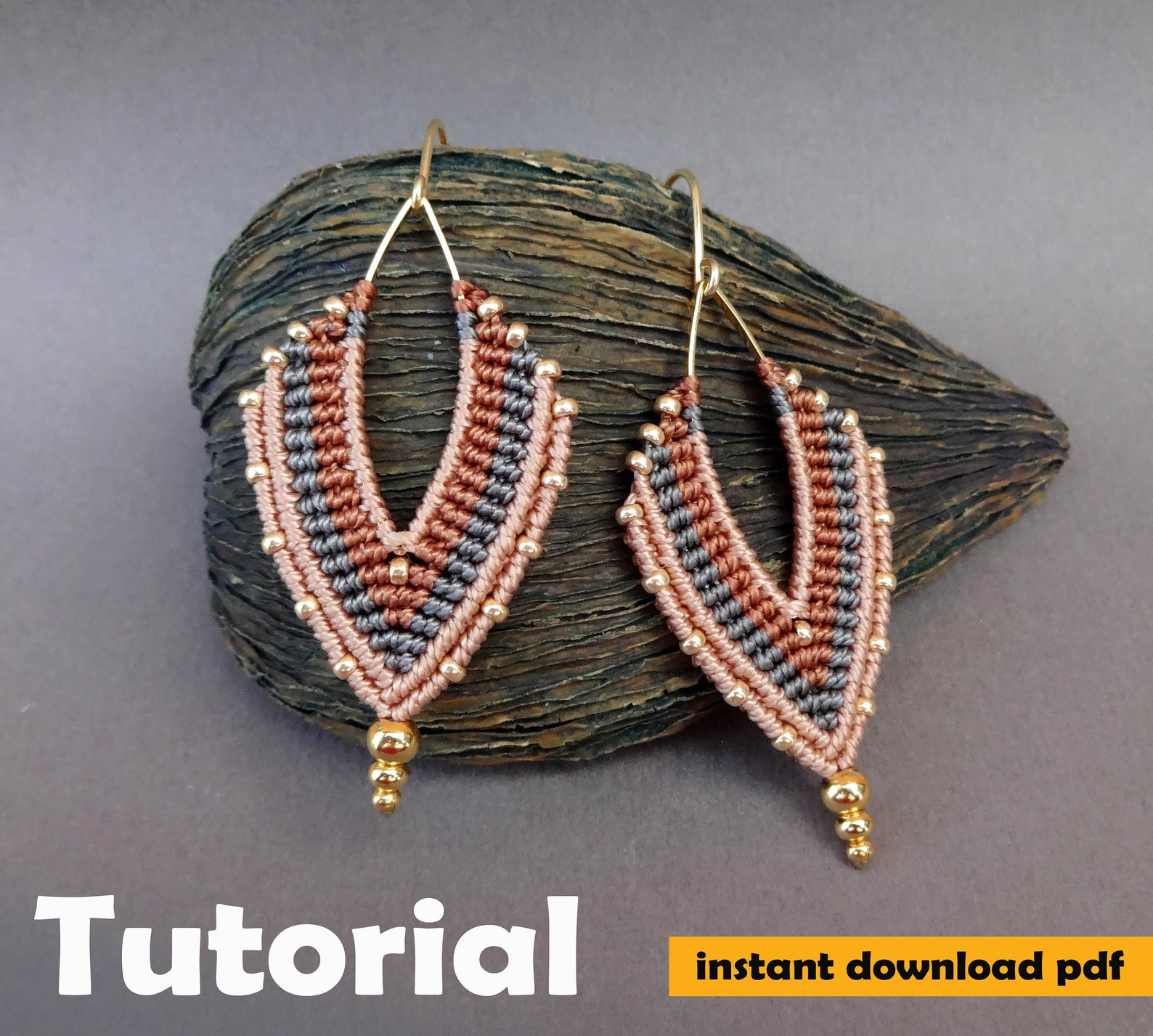 Macrame Earrings Tutorial 13 Micro Macrame Pattern Pdf - Etsy