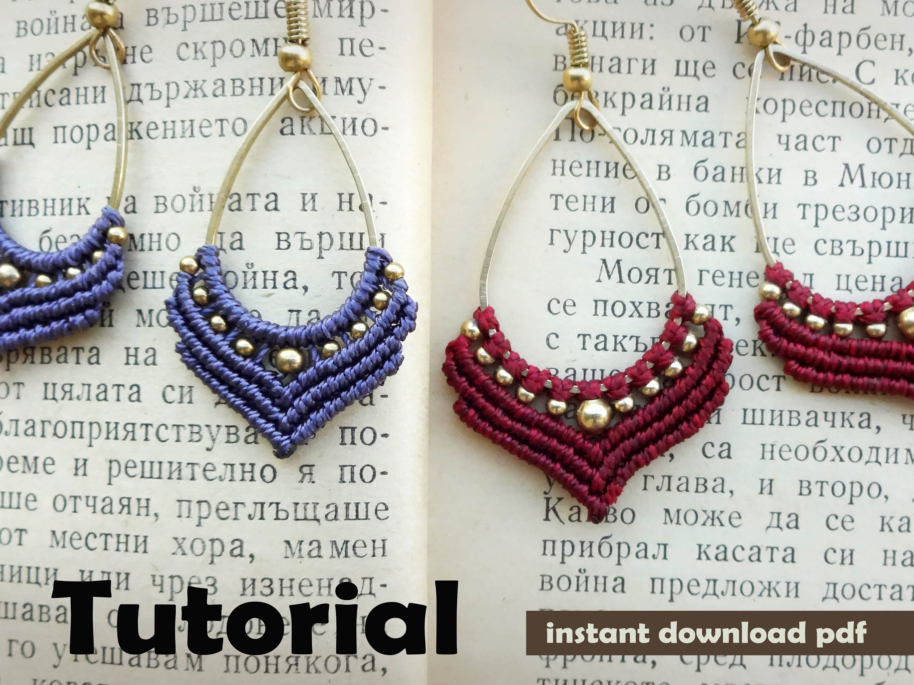 Macrame Earrings Tutorial 9 Micro Macrame Pattern Pdf - Etsy