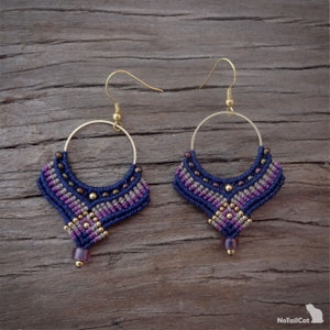 Macrame Earrings Tutorial 11, Micro Macrame Pattern, Pdf Tutorial, DIY ...