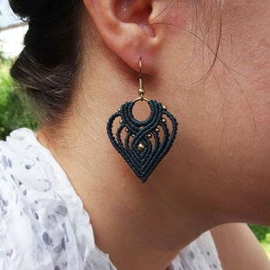 Macrame Earrings Tutorial 7, Micro Macrame Pattern, Pdf Tutorial, DIY Macrame Earrings, Macrame ...