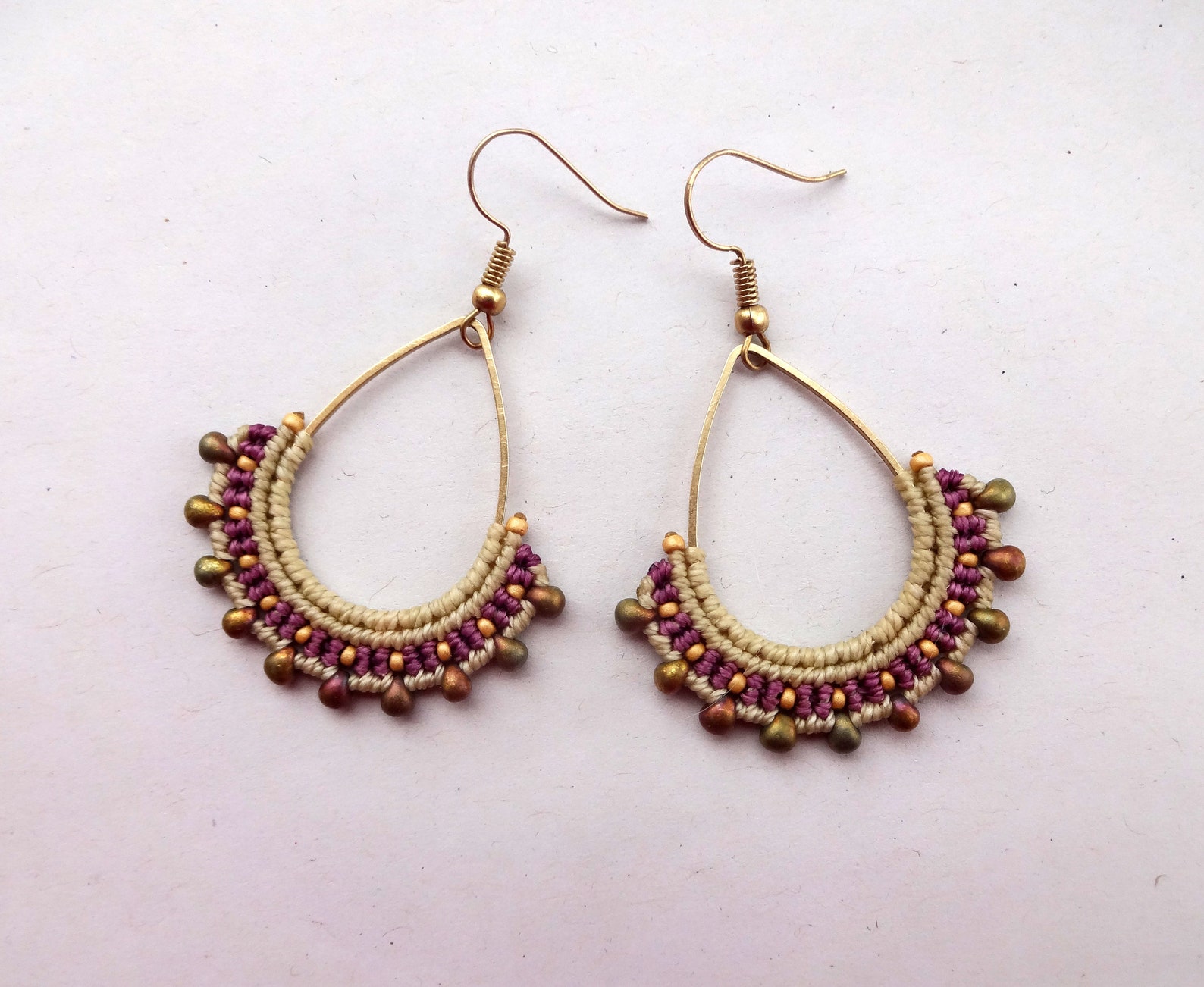 Macrame Earrings Tutorial 3 Micro Macrame Pattern Pdf - Etsy