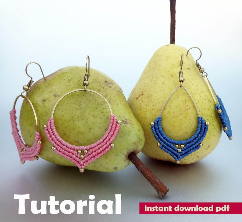 Macrame Earrings Tutorial 10 Micro Macrame Pattern Pdf - Etsy
