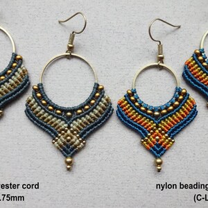 Macrame Earrings Tutorial 11, Micro Macrame Pattern, Pdf Tutorial, DIY ...