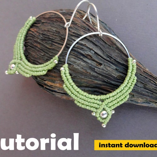 Macrame Earrings Tutorial 7 Micro Macrame Pattern Pdf | Etsy