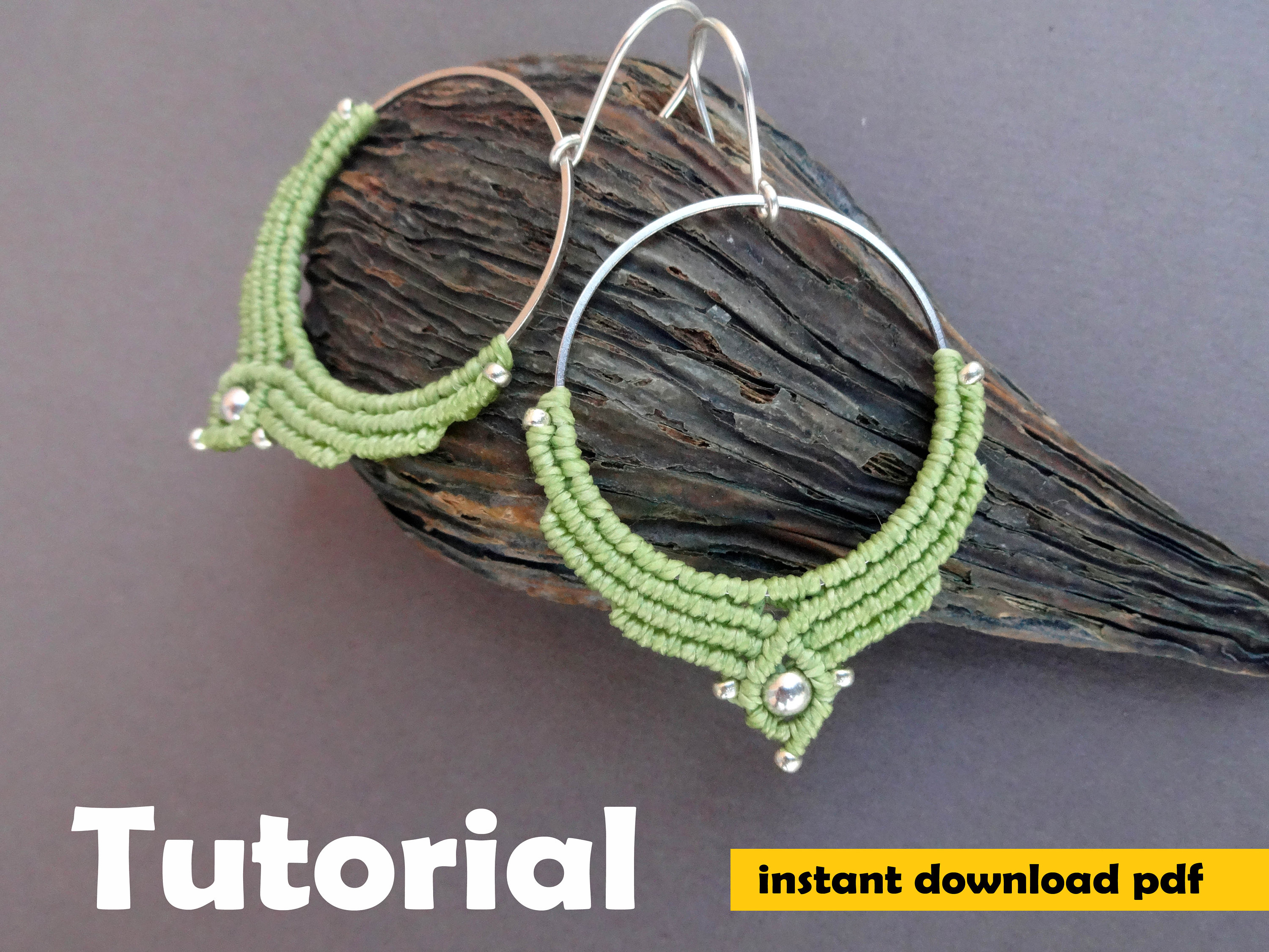 Macrame Earrings Tutorial 5 Micro Macrame Pattern Pdf | Etsy