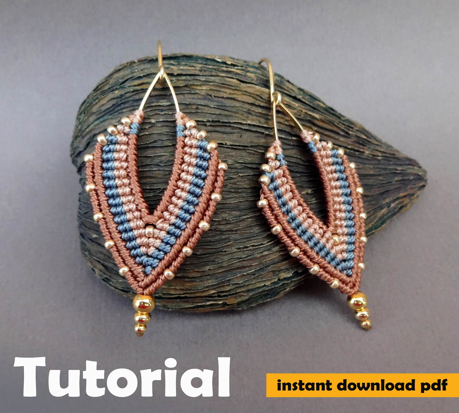 Macrame Earrings Tutorial 13 Micro Macrame Pattern Pdf - Etsy