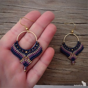 Macrame Earrings Tutorial 11, Micro Macrame Pattern, Pdf Tutorial, DIY ...
